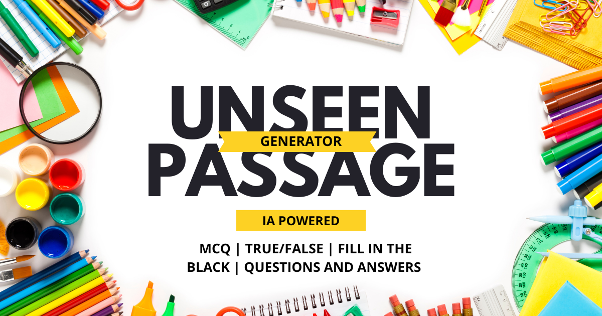 AI Powered Unseen Passage Generator for Class 2-12 | English Practice